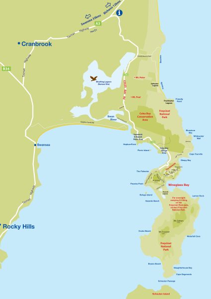 Freycinet Area Map - WINEGLASS BAY